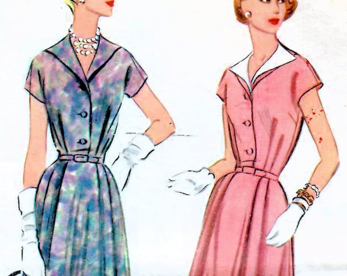 1950s Mccall's 3157 Vintage Sewing Pattern Shirtwaist Dress, Fit and ...