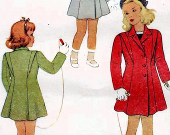 1960s Butterick 2482 Vintage Sewing Pattern Girls Princess Coat, Hat ...