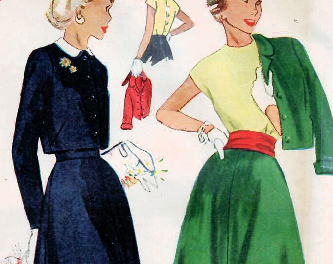 1940s Simplicity 2745 Vintage Sewing Pattern Junior Blouse, Cropped ...