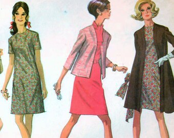 1960s Simplicity 5940 Vintage Sewing Pattern Half Size Dress, Full ...