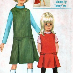 1960s Simplicity 6150 Vintage Sewing Pattern Girls Drop Waist Jumper ...