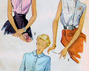 1940s Mccall 6709 Vintage Sewing Pattern Misses Shirt, Shirtwaist ...
