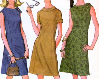 1960s Butterick 4824 Vintage Sewing Pattern Princess Dress Misses Size ...