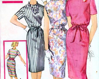 1960s Butterick 3012 Vintage Sewing Pattern Misses Slim Dress, Sheath ...