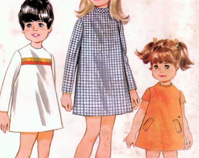 1960s Butterick 9616 Vintage Sewing Pattern Girls Party Dress, Full ...