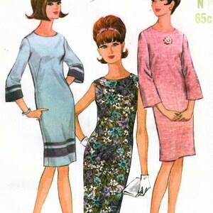 1960s Mccall's 8337 Vintage Sewing Pattern Misses Slim Dress, Fitted ...
