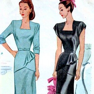 1940s Mccall 6267 Vintage Sewing Pattern Misses Afternoon Dress ...