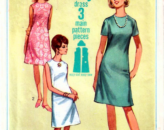 1960s Simplicity 4892 Vintage Sewing Pattern Misses' Wedding Dress Size ...