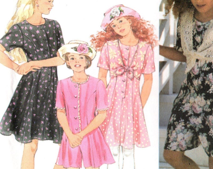 1990s Simplicity 8917 UNCUT Vintage Sewing Pattern Girl's Dress, Romper ...