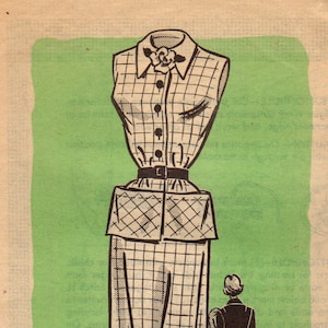1950s Anne Adams 4652 Vintage Sewing Pattern Misses Two Piece - Etsy