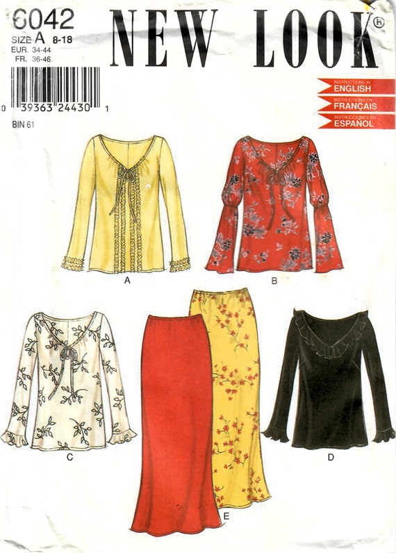 2000s New Look 6042 UNCUT Vintage Sewing Pattern Misses - Etsy