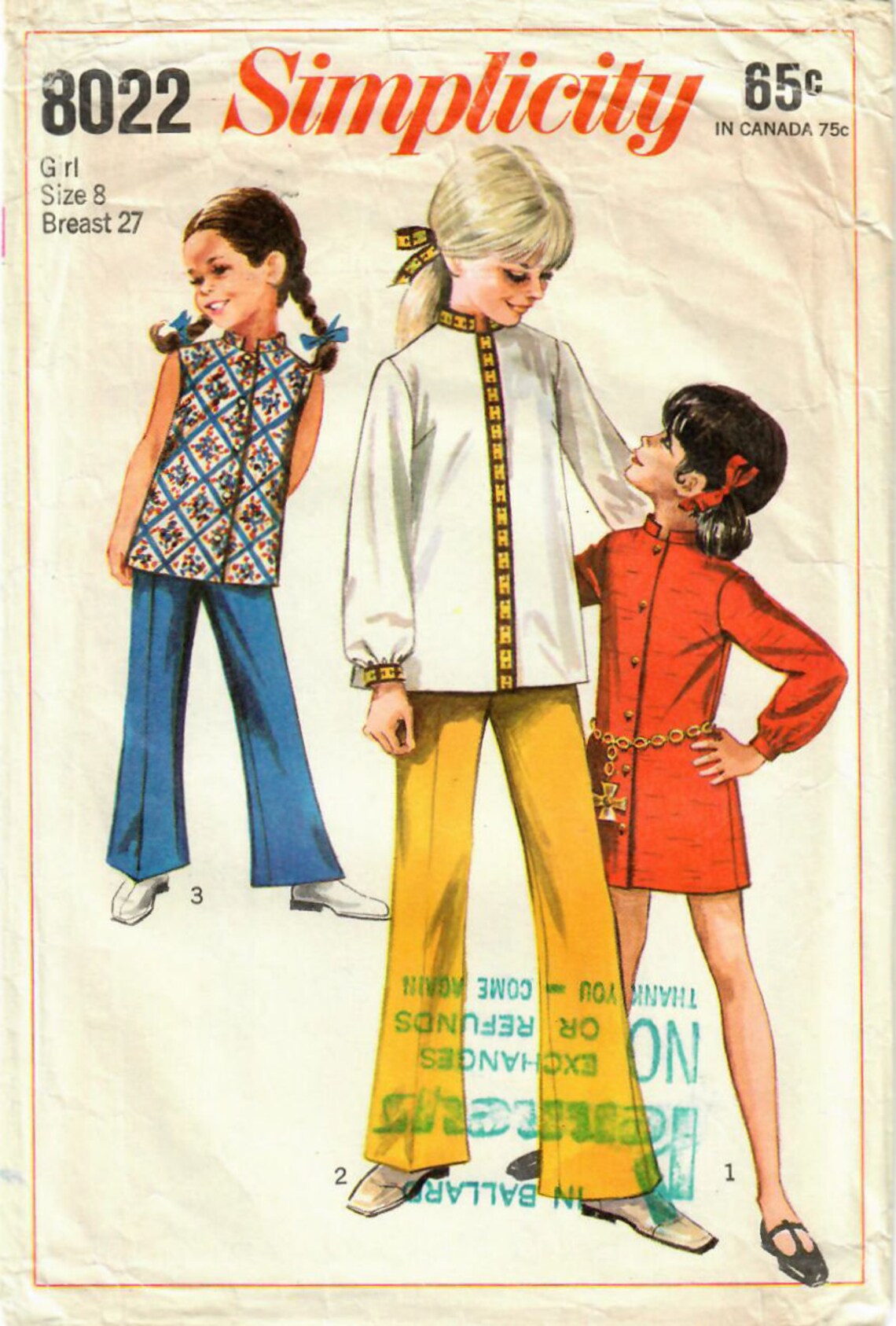 1960s Simplicity 8022 Vintage Sewing Pattern Girl's Tunic - Etsy