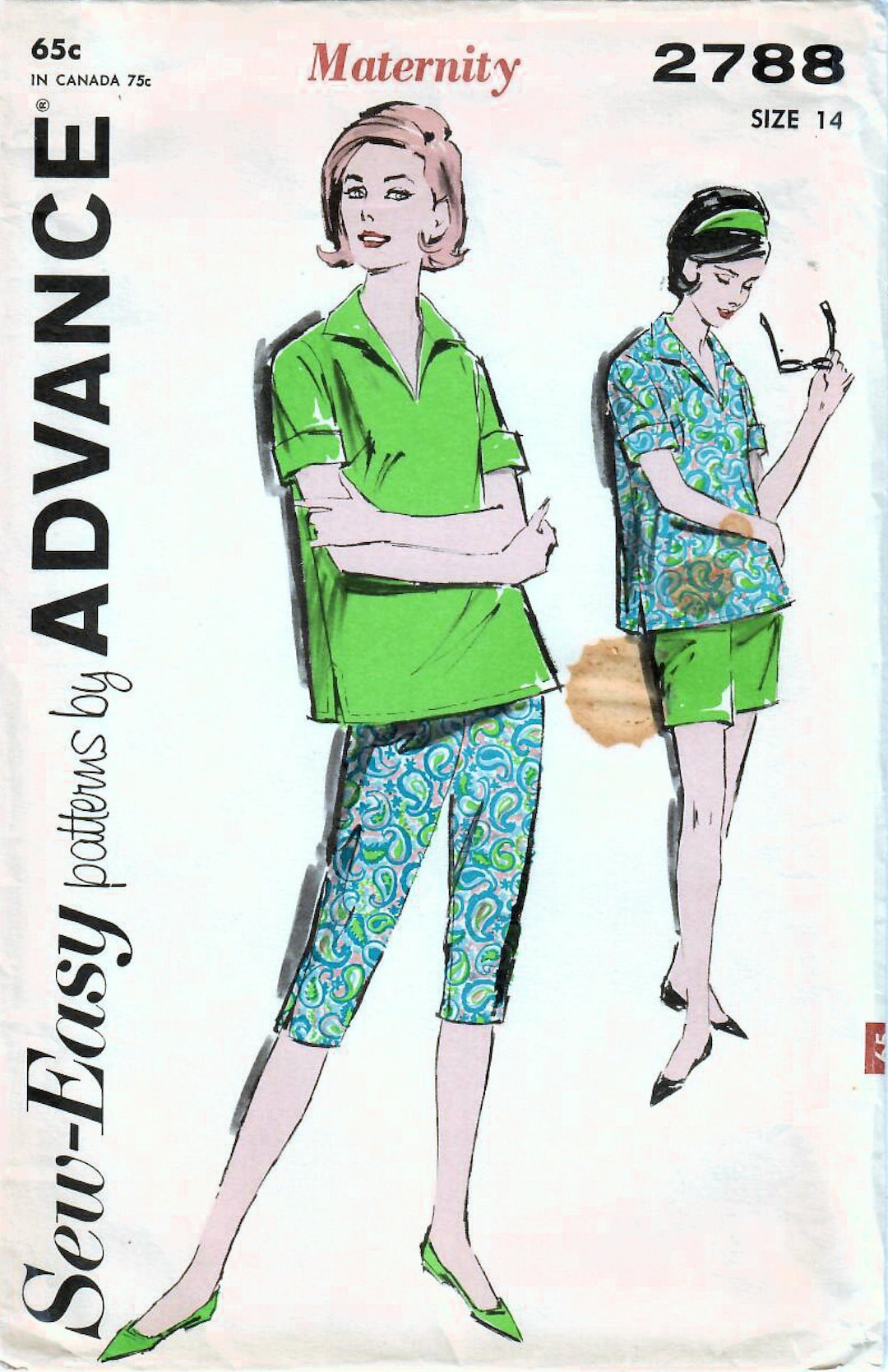 1960s Advance 2788 UNCUT Vintage Sewing Pattern Misses Maternity ...