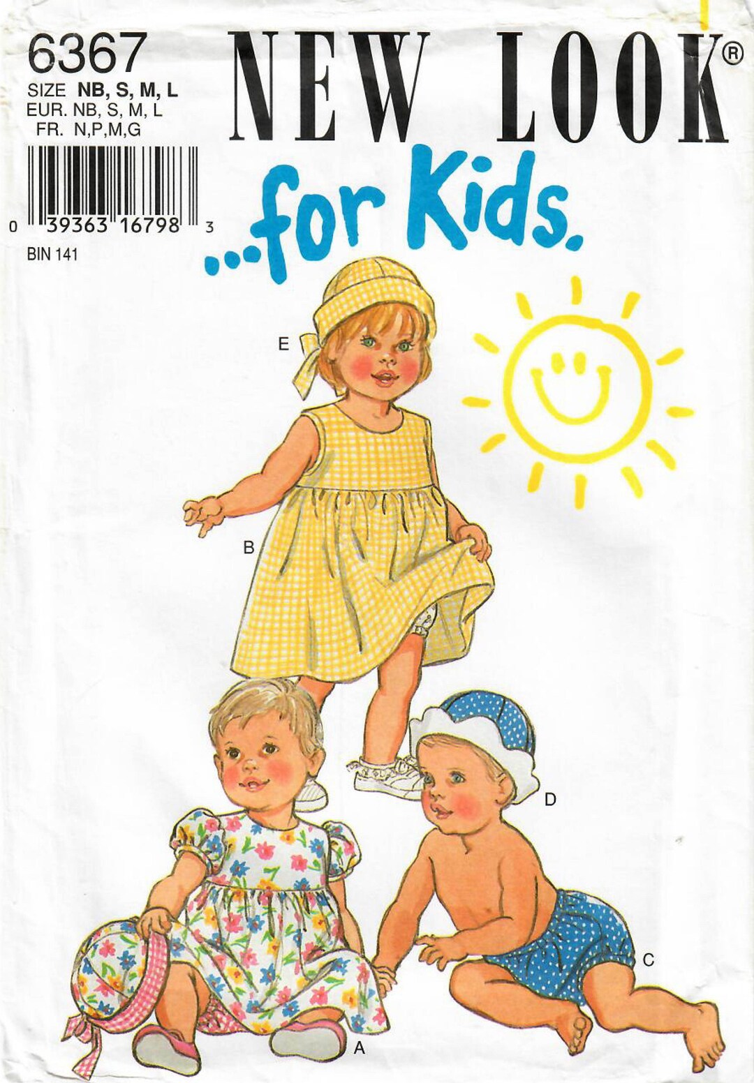 1990s New Look 6367 UNUSED Vintage Sewing Pattern Sundress, Hat ...