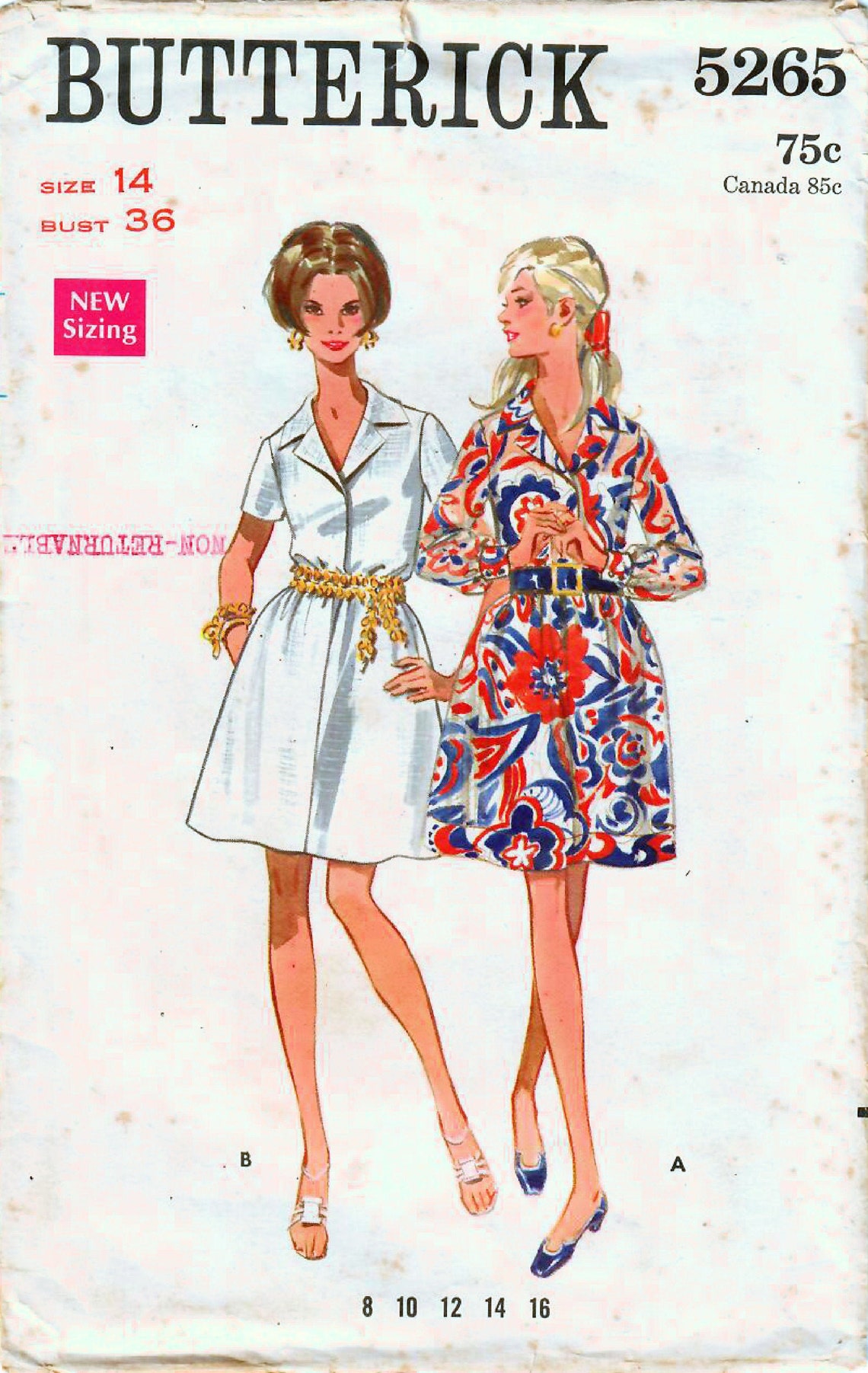 1960s Butterick 5265 Vintage Sewing Pattern Misses Mini Dress - Etsy