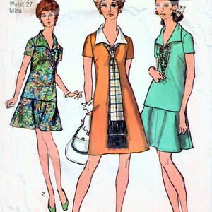 1970s Simplicity 8844 Vintage Sewing Pattern A-line Dress, Tunic Top ...