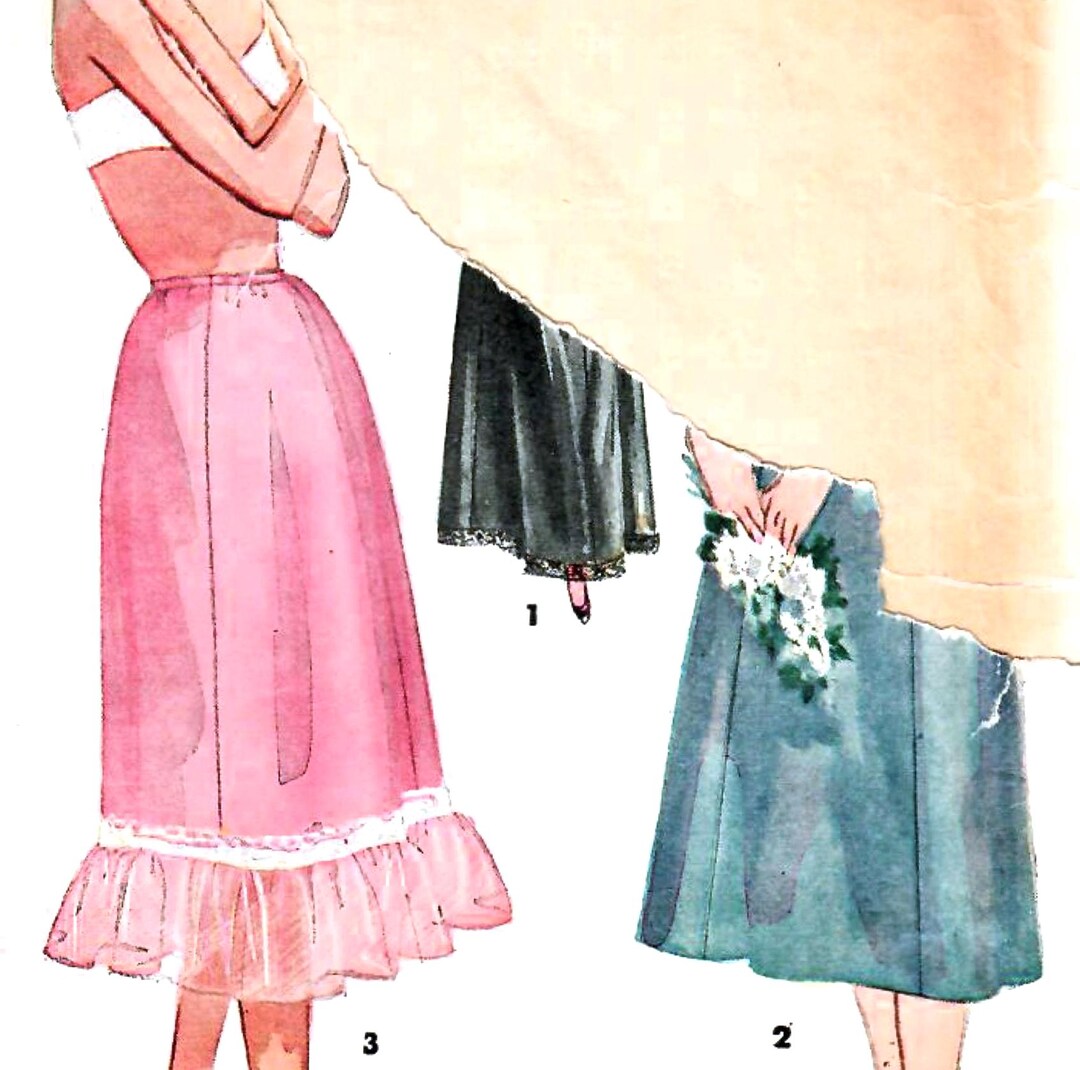 1950s Full Slip, Half Slip Sewing Pattern: Simplicity 4470 Misses Size ...