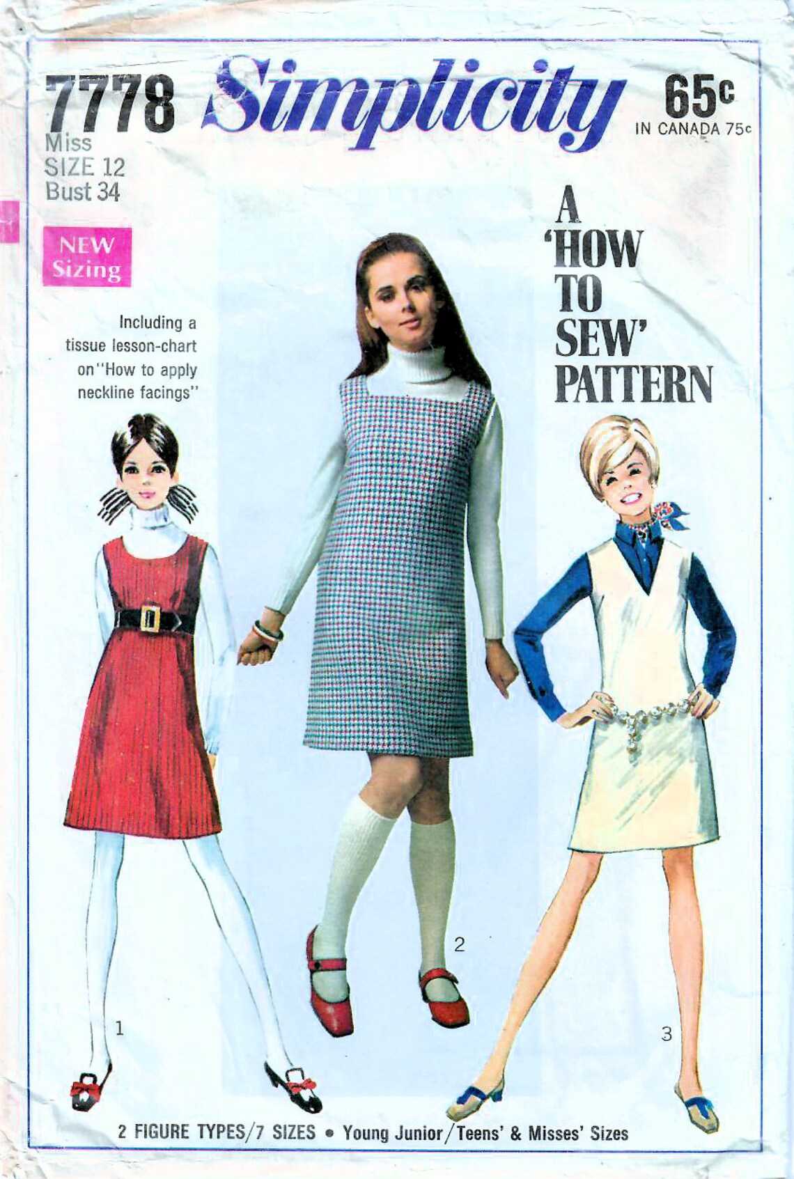 1960s Simplicity 7778 Vintage Sewing Pattern How to Sew Misses - Etsy