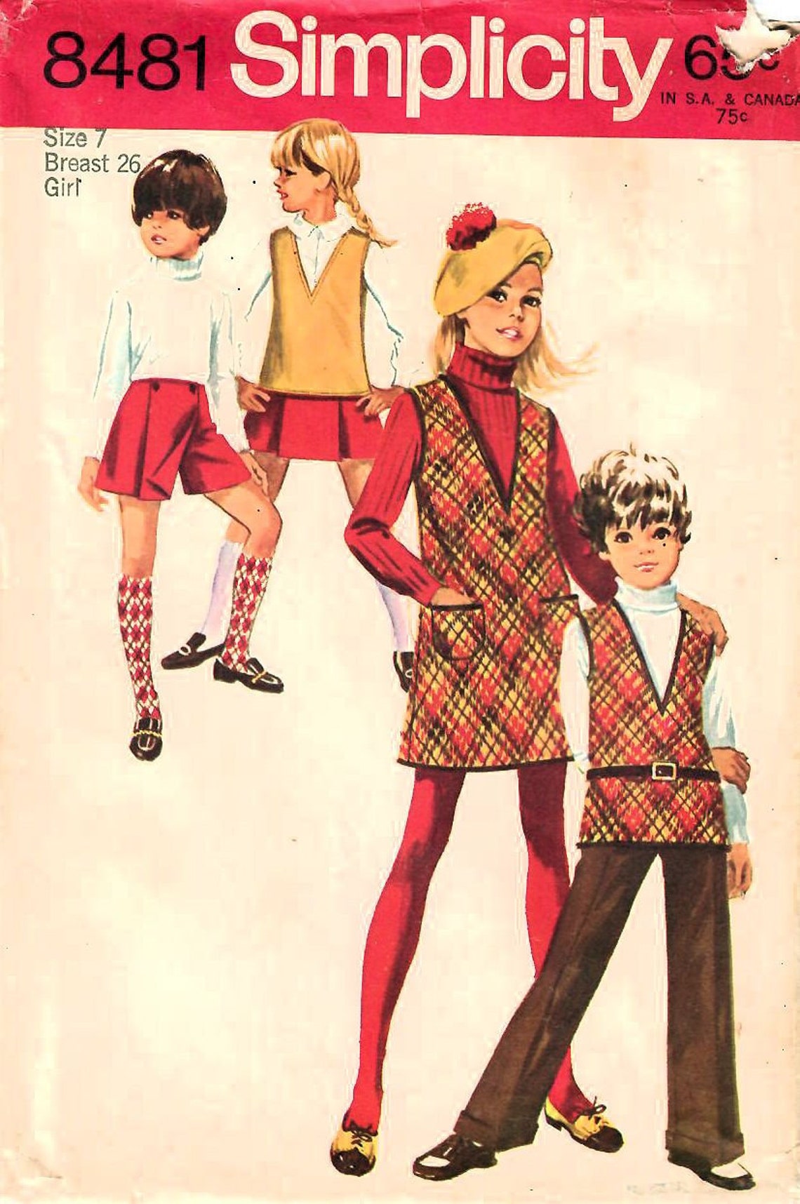 1960s Simplicity 8481 UNCUT Vintage Sewing Pattern Girls | Etsy