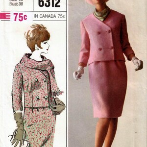 1960s Simplicity 6312 Vintage Sewing Pattern Misses' Suit, Cropped ...