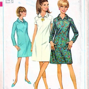 1960s Simplicity 7289 Vintage Sewing Pattern A-line Dress, Yoked Dress ...