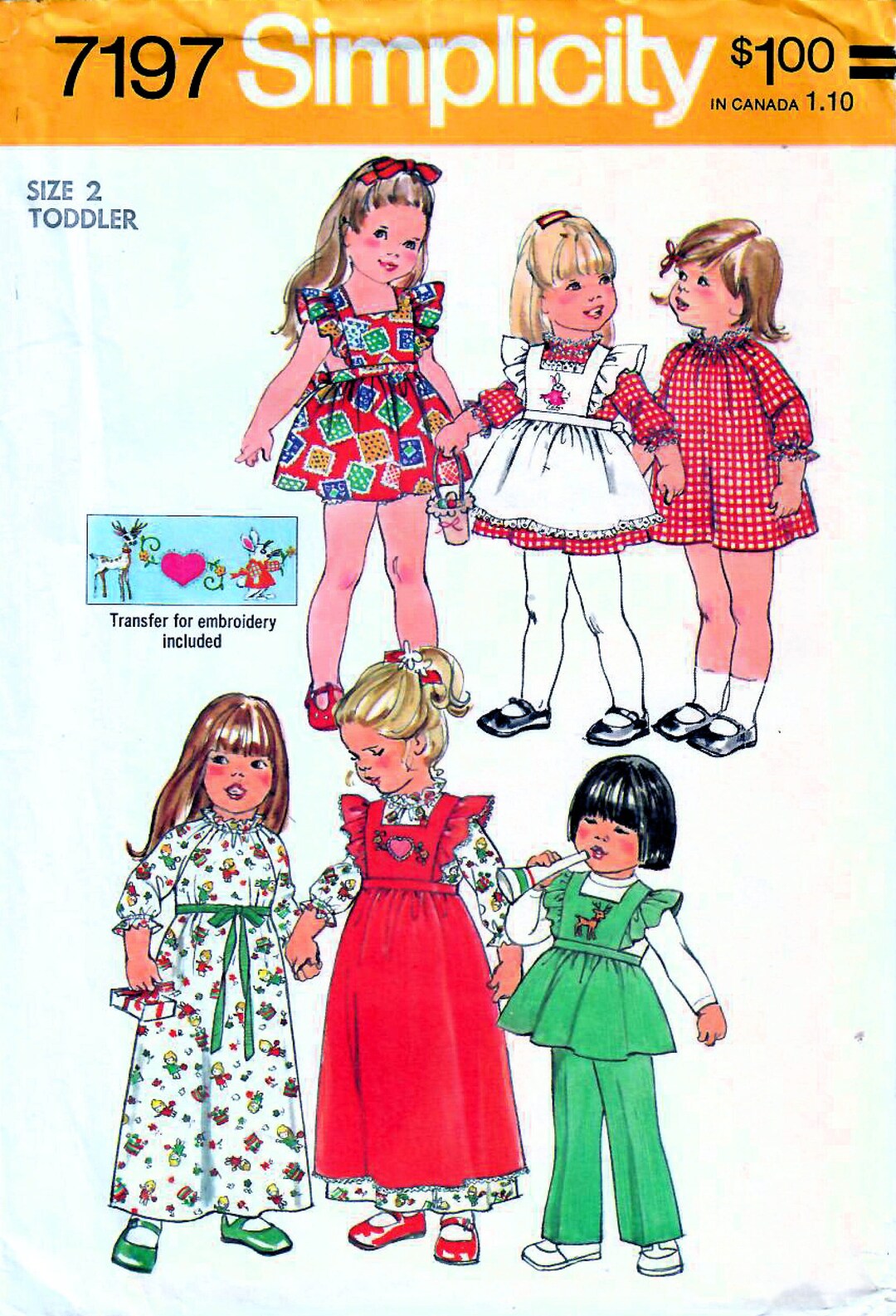 1970s Simplicity 7197 UNCUT Vintage Sewing Pattern Dress, Pinafore ...