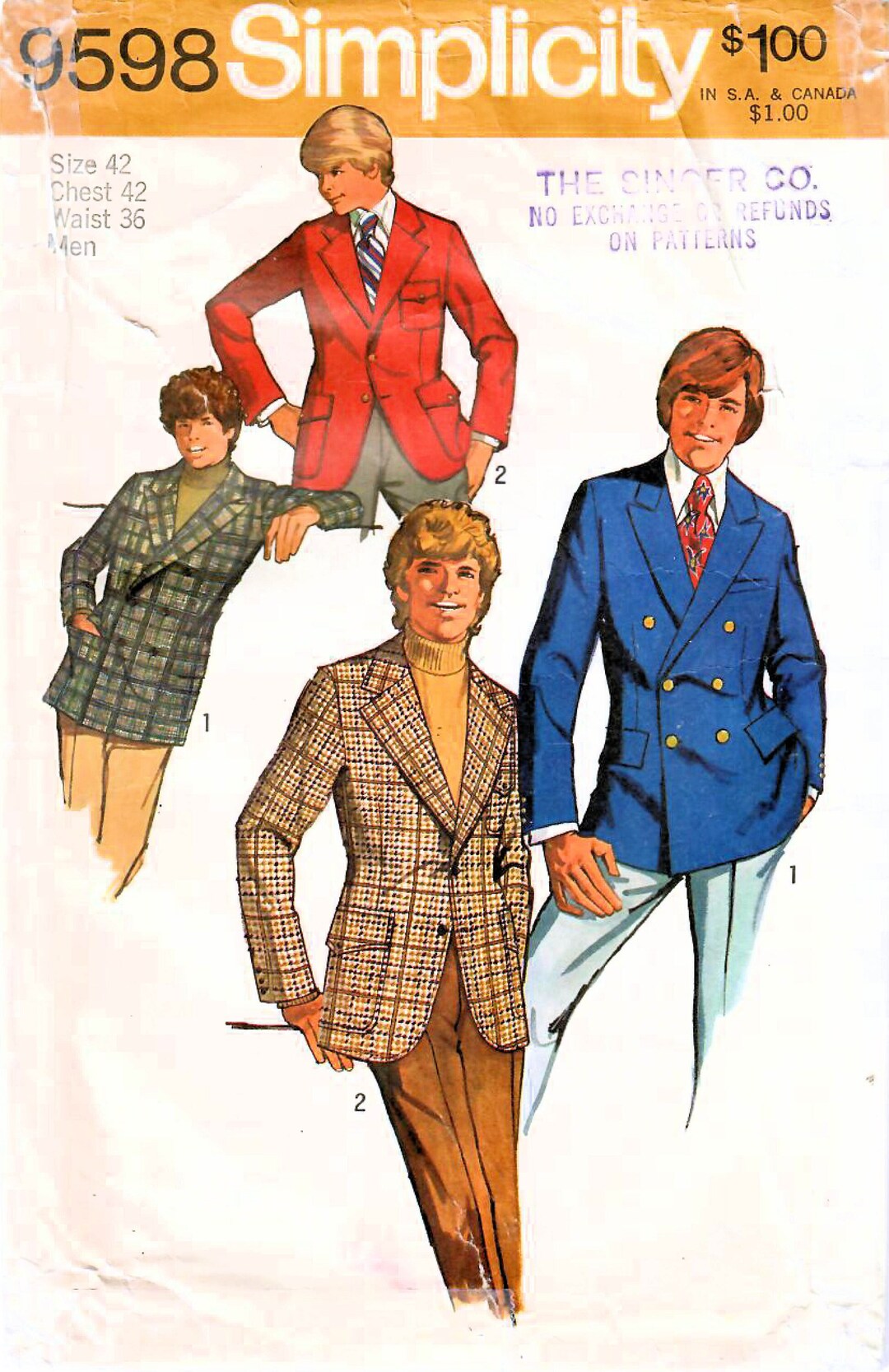 1970s Simplicity 9598 Vintage Sewing Pattern Tailored Blazer, Fitted ...