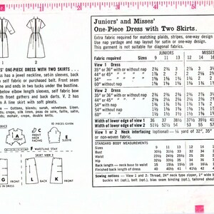 1960s Simplicity 5663 Vintage Sewing Pattern Misses One Piece Dress ...