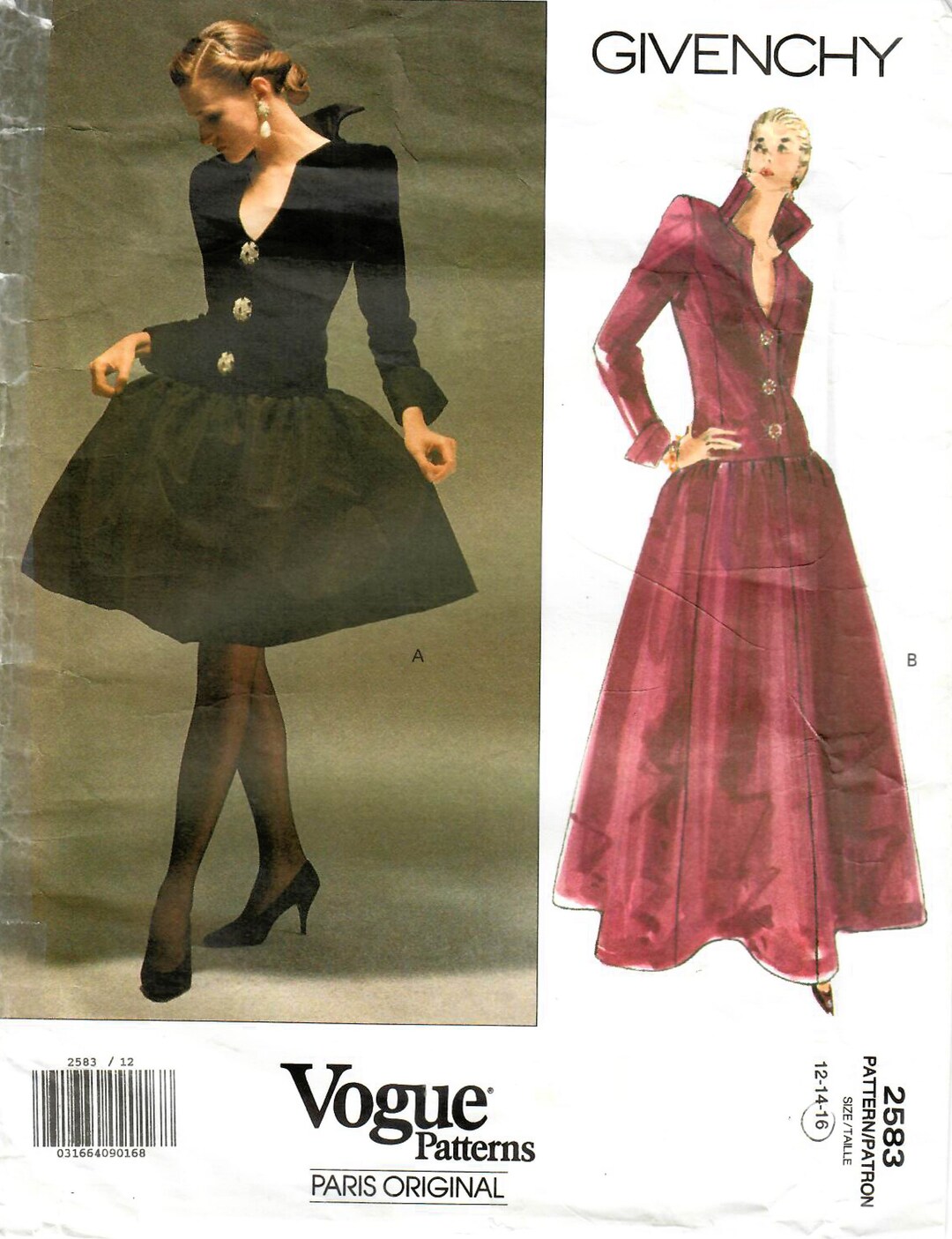 1990s Vogue 2583 Vintage Sewing Pattern Misses Evening Dress, Formal ...