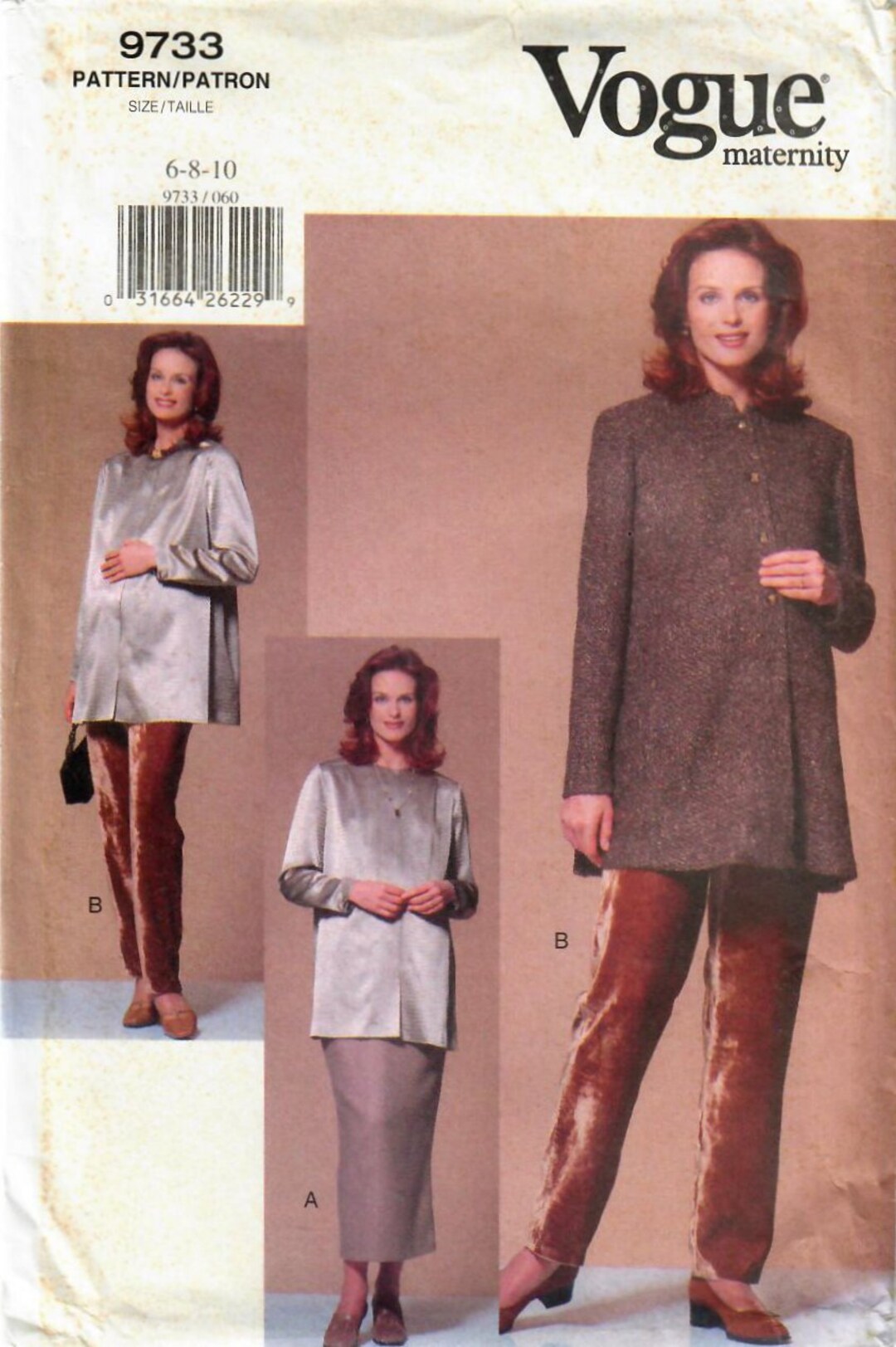 1990s Vogue 9733 UNCUT Vintage Sewing Pattern Misses Maternity Jacket ...