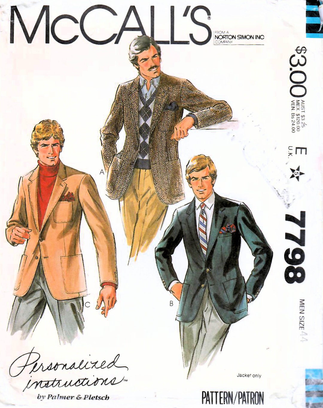 1980s Mccall's 7798 UNCUT Vintage Sewing Pattern Tailored Jacket ...