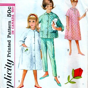 1960s Simplicity 5217 Vintage Sewing Pattern Girls' Robe, Top and Pants ...