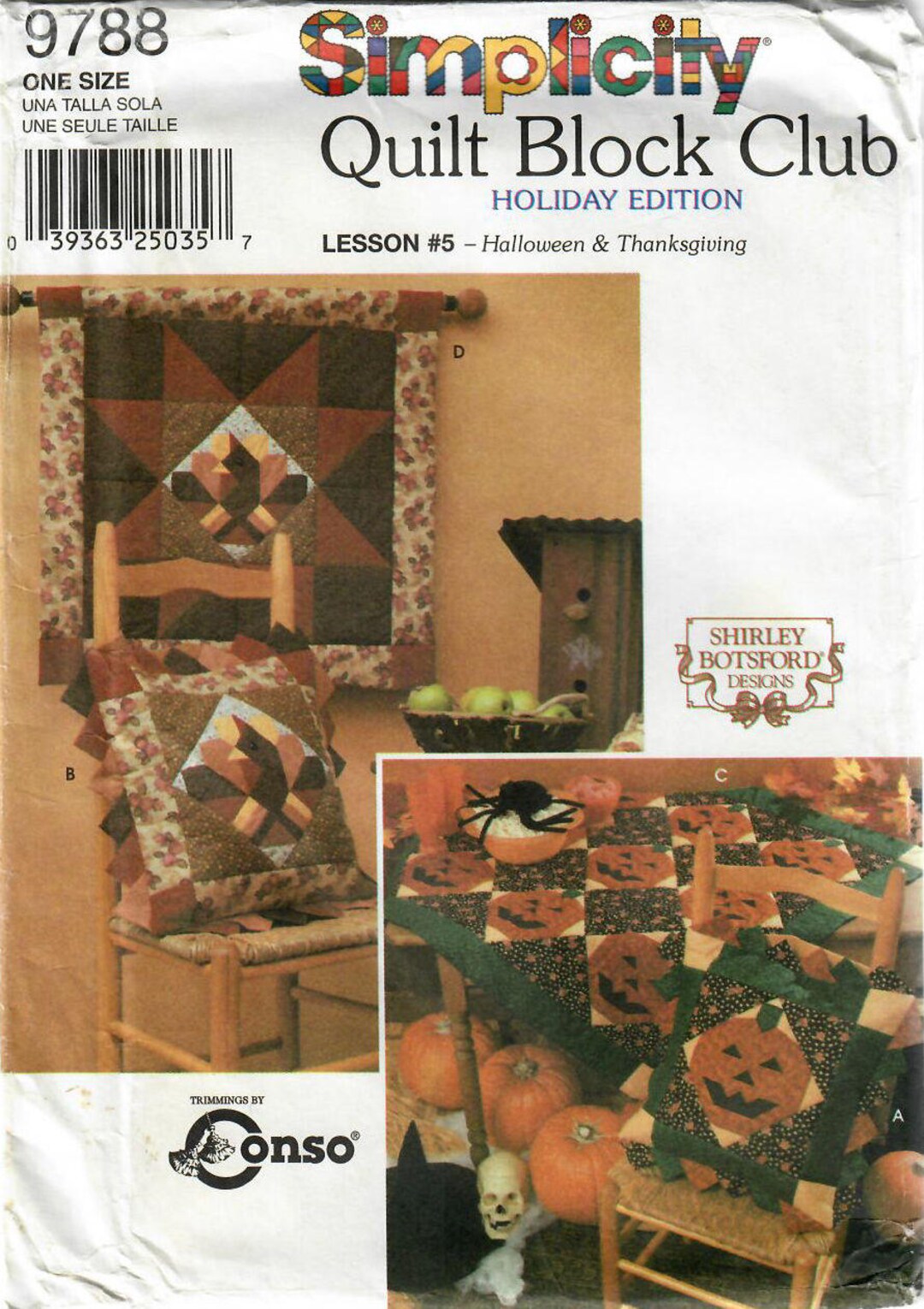 2000s Simplicity 9788 UNCUT Sewing Pattern Quilt Block Club Autumn ...