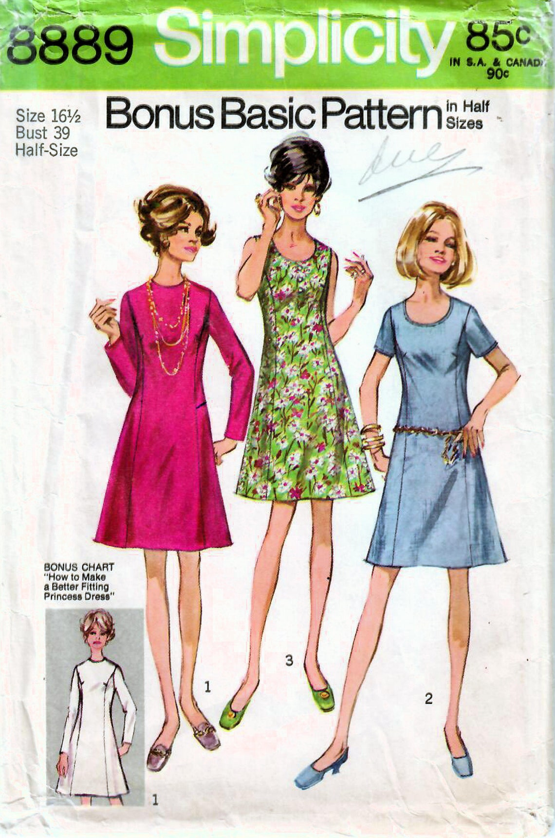 1970s Simplicity 8889 Vintage Sewing Pattern Misses Basic | Etsy