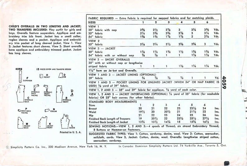 1950s Simplicity 4059 Vintage Sewing Pattern Boys Girls Short | Etsy