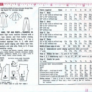 1960s Simplicity 5217 Vintage Sewing Pattern Girls' Robe, Top and Pants ...