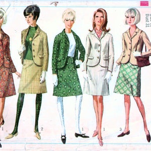 1960s Simplicity 6685 Vintage Sewing Pattern Misses Suit, A-line Skirt ...