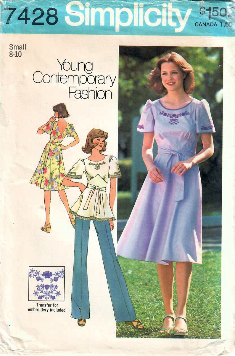 1970s Simplicity 7428 Vintage Sewing Pattern Misses Wrap - Etsy