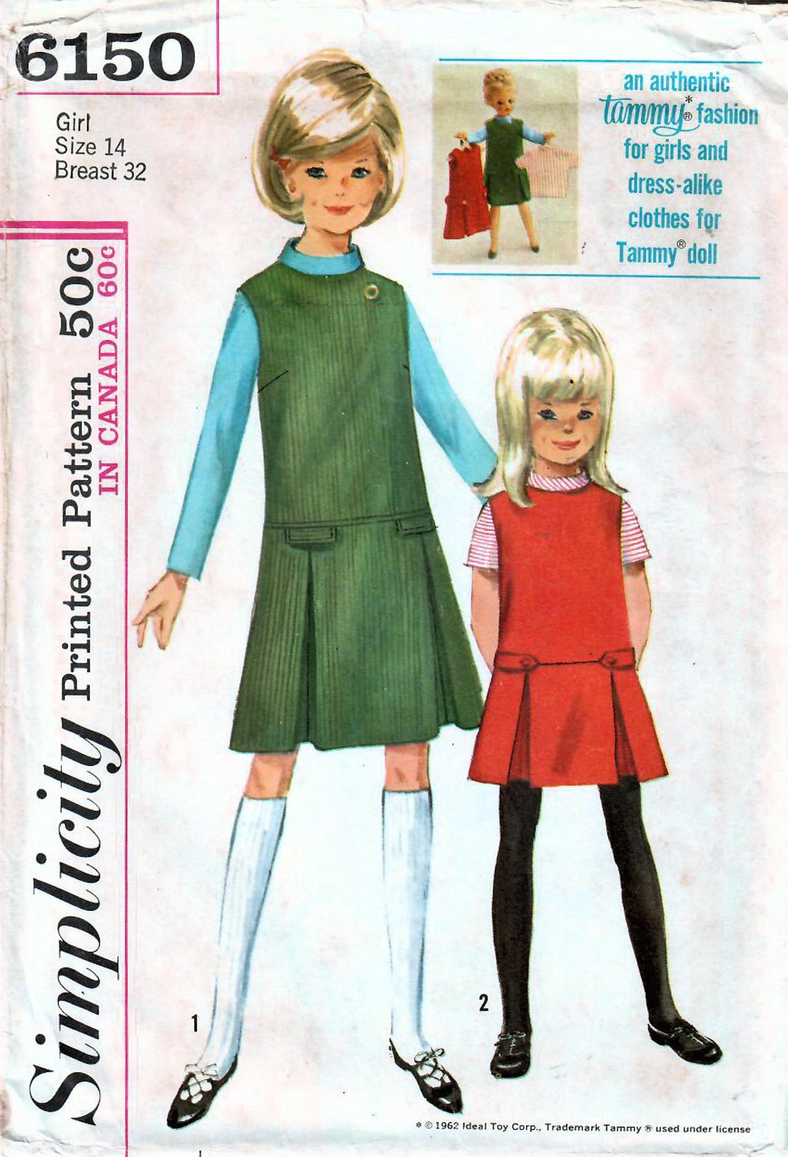 1960s Simplicity 6150 Vintage Sewing Pattern Girls Drop Waist - Etsy