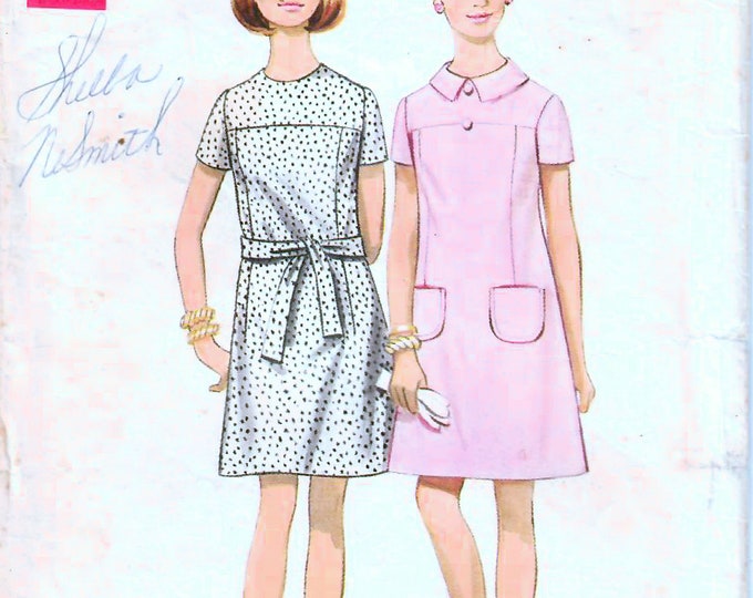 1960s Butterick 5207 Vintage Sewing Pattern Misses A-line Dress, Semi ...