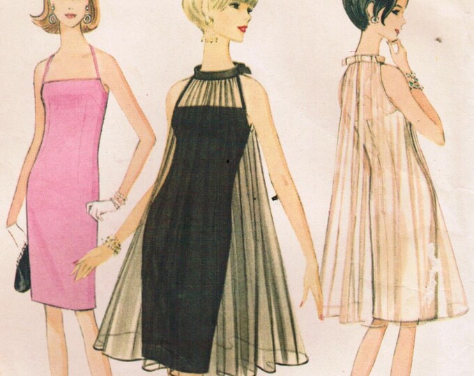 Vintage 1966 Mccall's 8497 Sewing Pattern Misses' Dress and Overdress ...