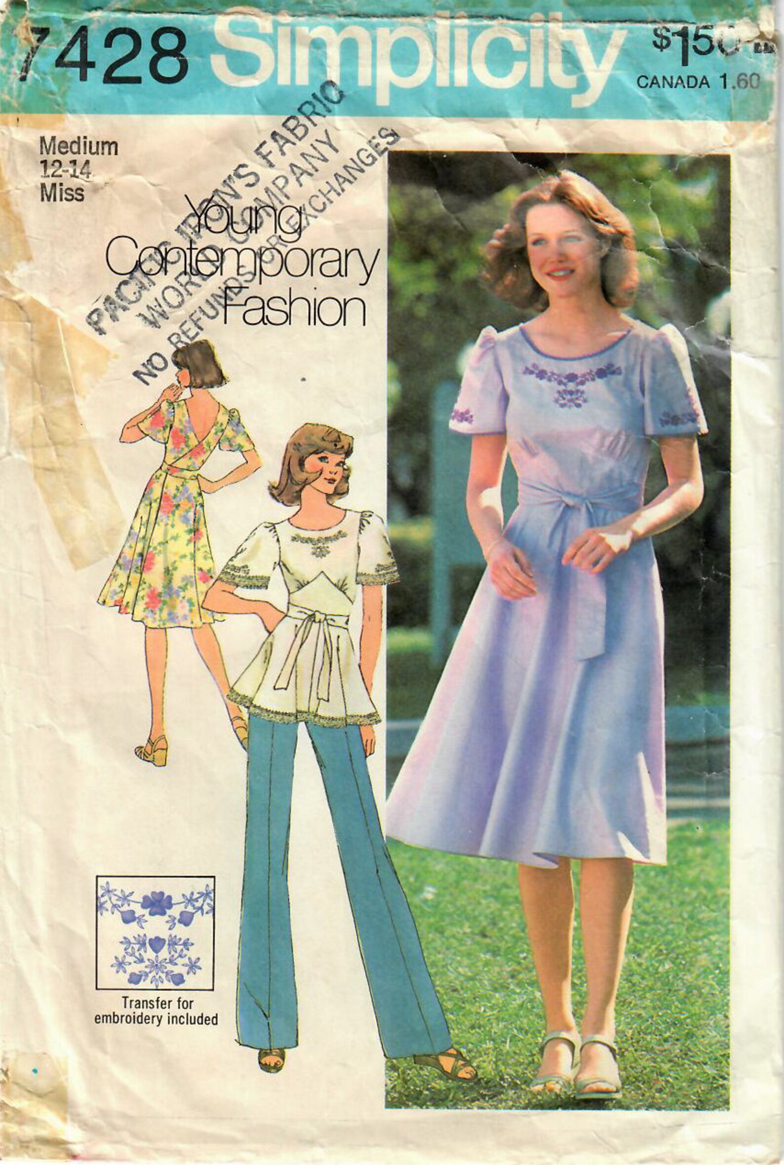 1970s Simplicity 7428 Vintage Sewing Pattern Misses Wrap - Etsy