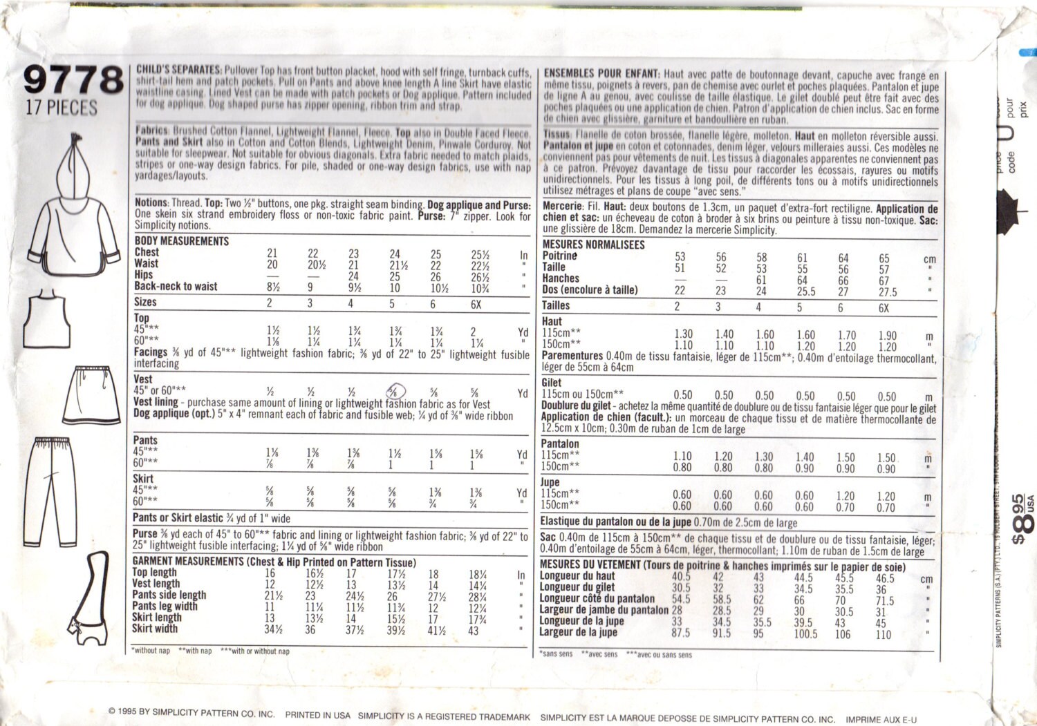 1990s Simplicity 9778 UNCUT Vintage Sewing Pattern Boys Girls | Etsy