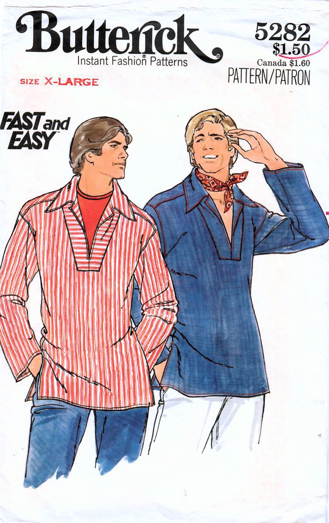 1970s Butterick 5282 UNCUT Vintage Sewing Pattern Pullover Top, Loose ...