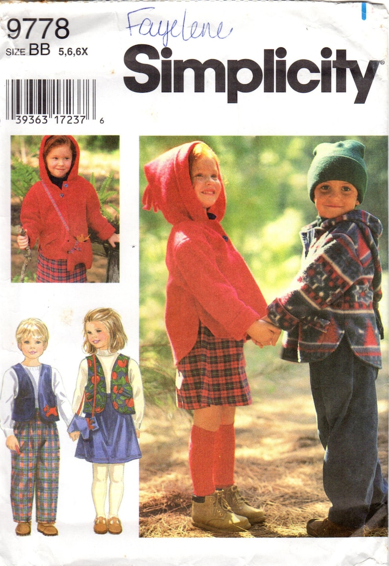 1990s Simplicity 9778 UNCUT Vintage Sewing Pattern Boys Girls - Etsy