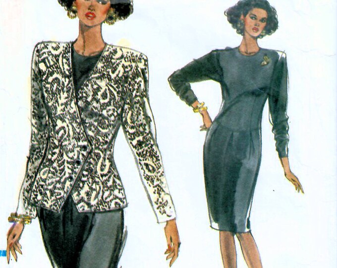 1980s Simplicity 9516 Vintage Sewing Pattern Misses One Piece Dress ...