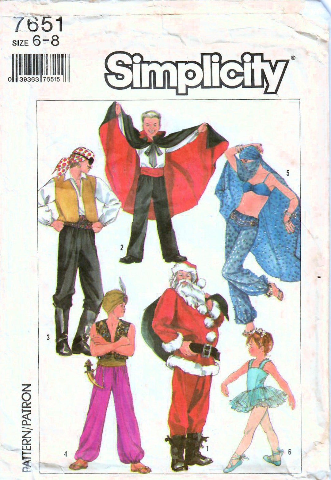 1980s Simplicity 5742 / 7651 Vintage Sewing Pattern Costume Santa ...