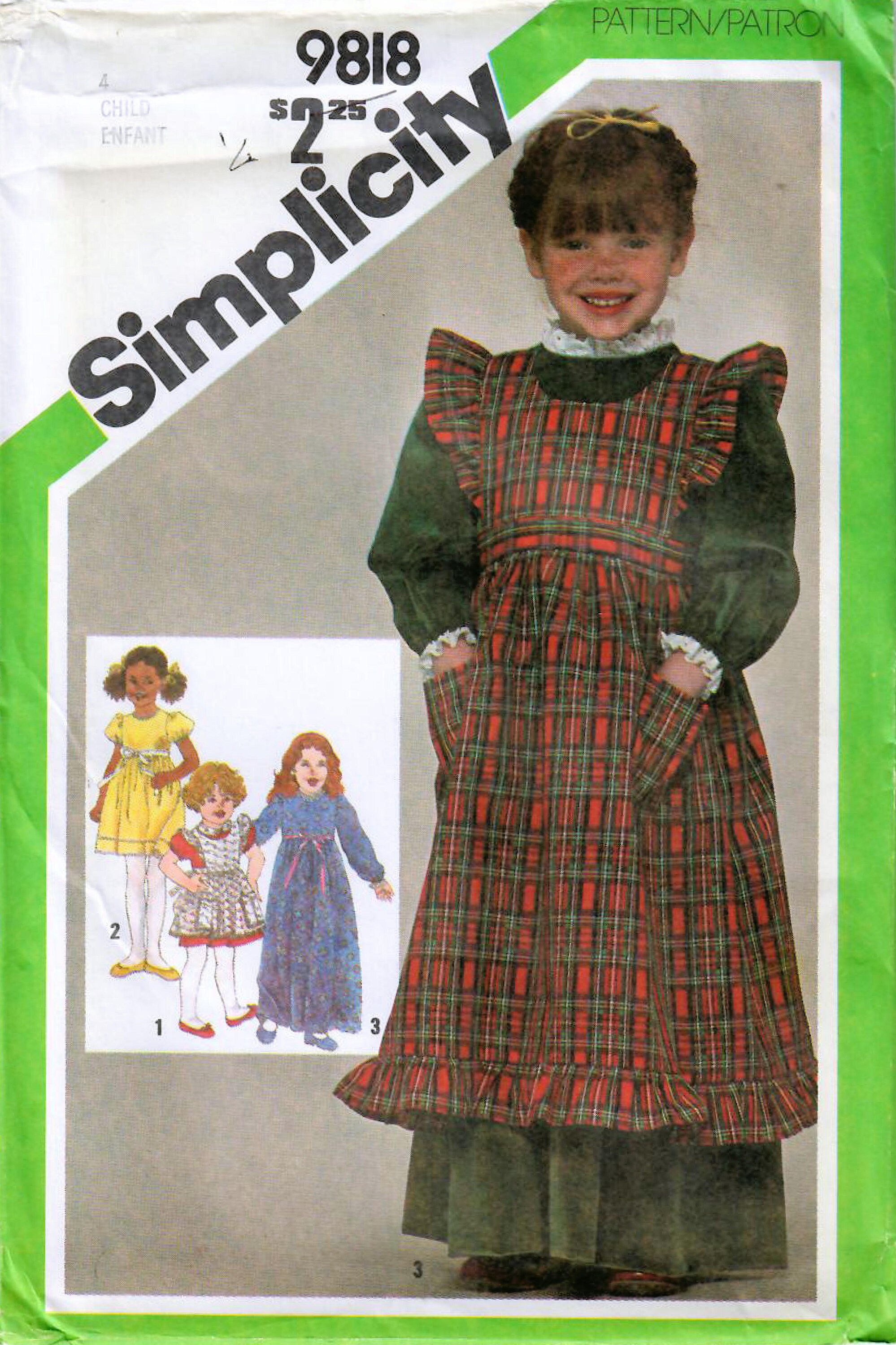 1980s Simplicity 9818 UNCUT Vintage Sewing Pattern Girls High Waist ...