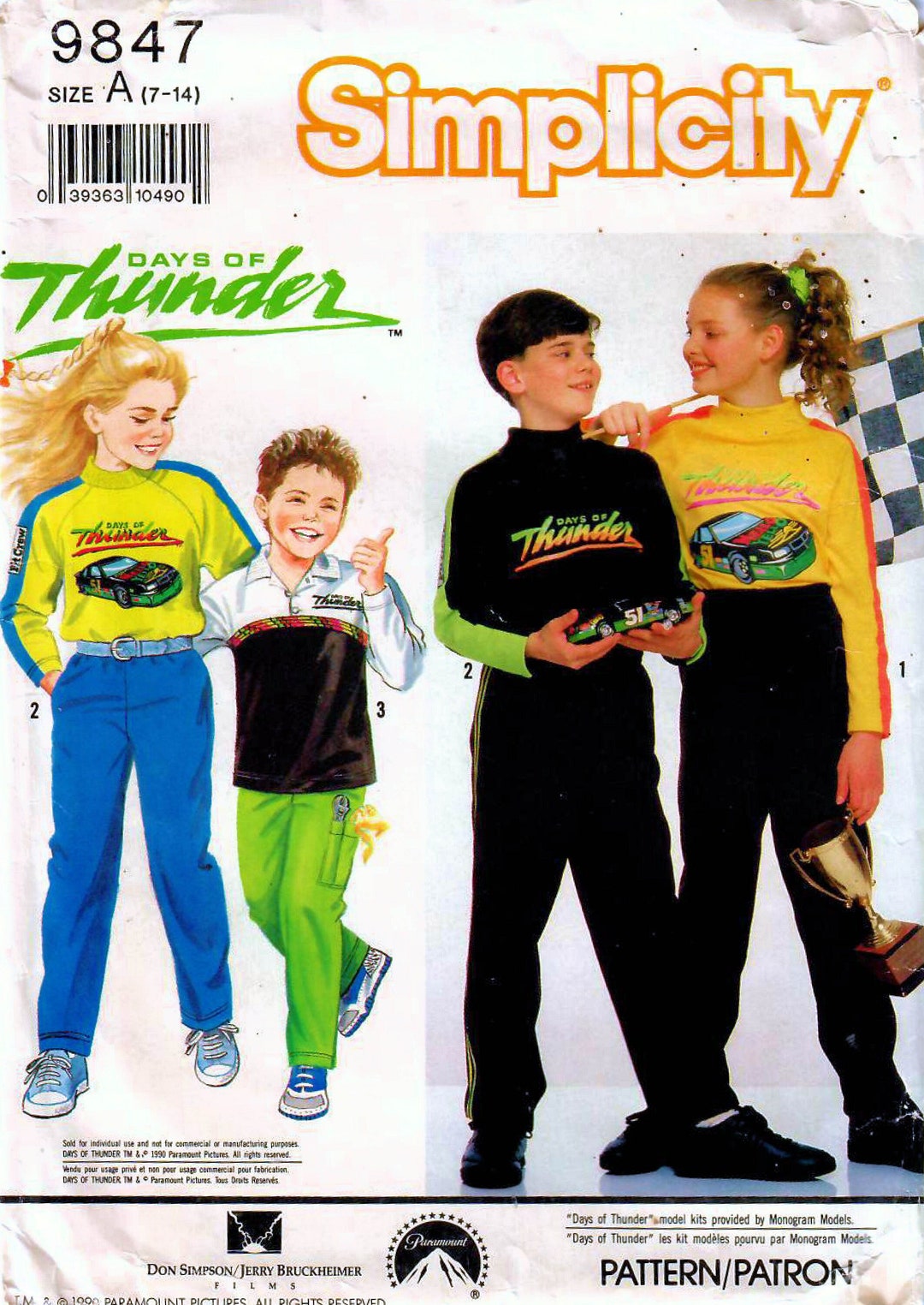 1990s Simplicity 9847 Vintage Sewing Pattern Boys and Girls Casual Pull ...