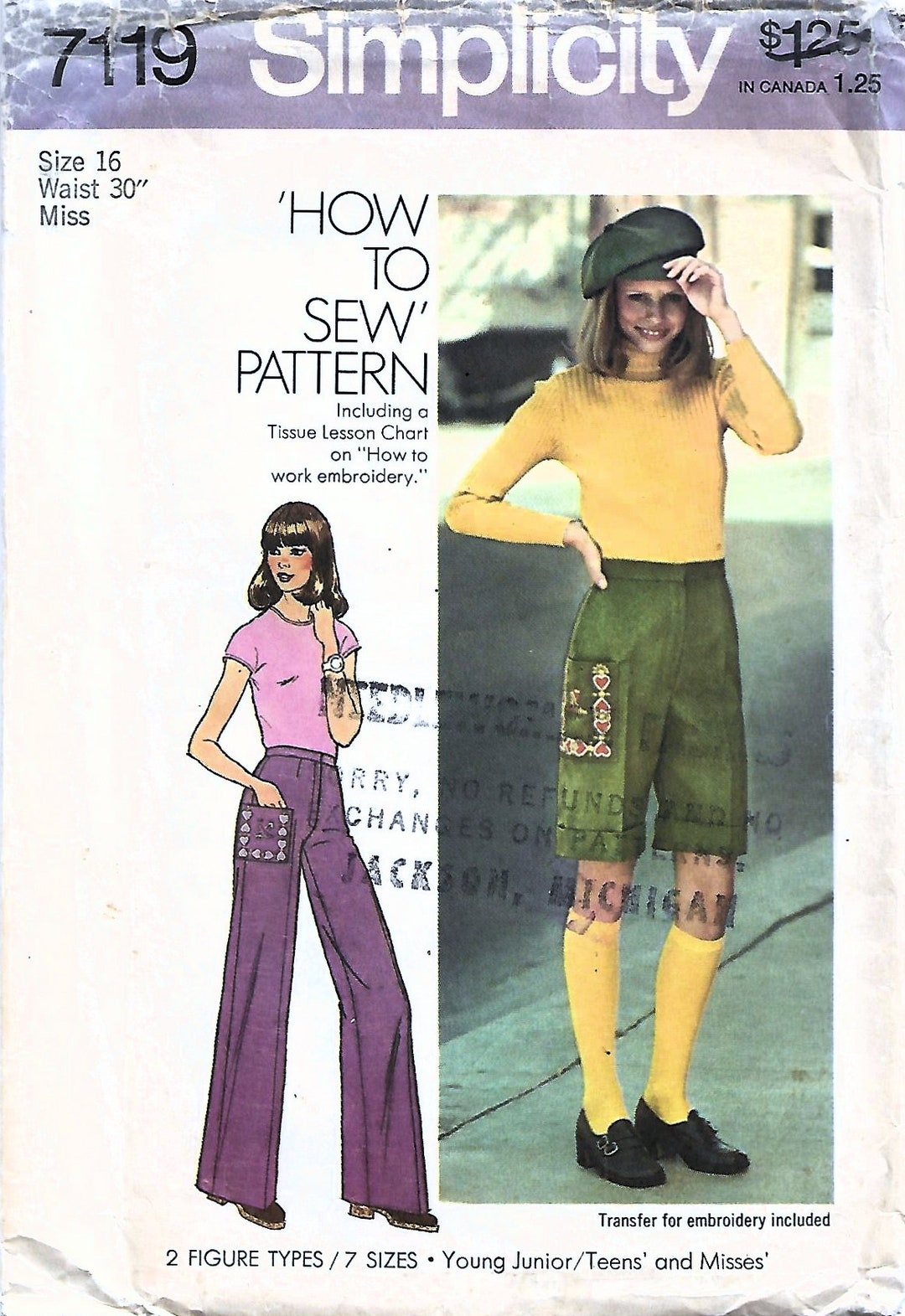 1970s Simplicity 7119 UNCUT Vintage Sewing Pattern Misses Long - Etsy